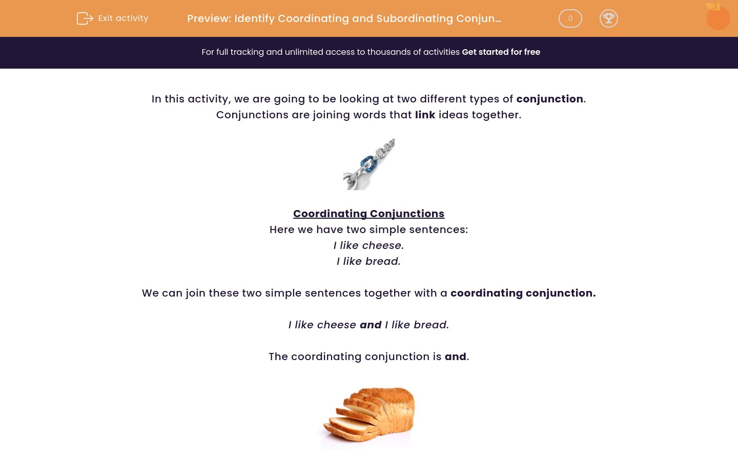Identify Coordinating and Subordinating Conjunctions Worksheet - EdPlace