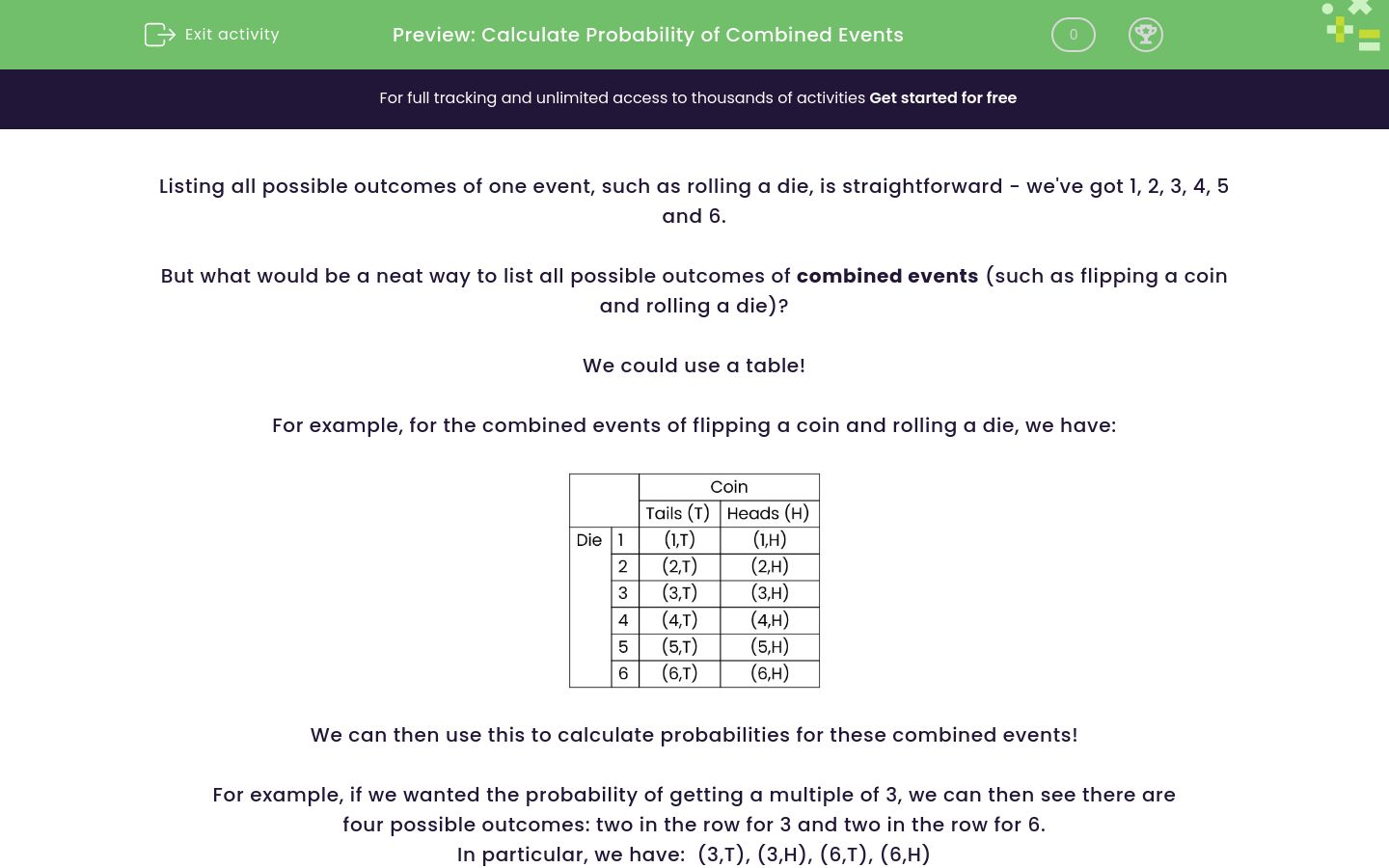 Calculate Probability of Combined Events Worksheet - EdPlace