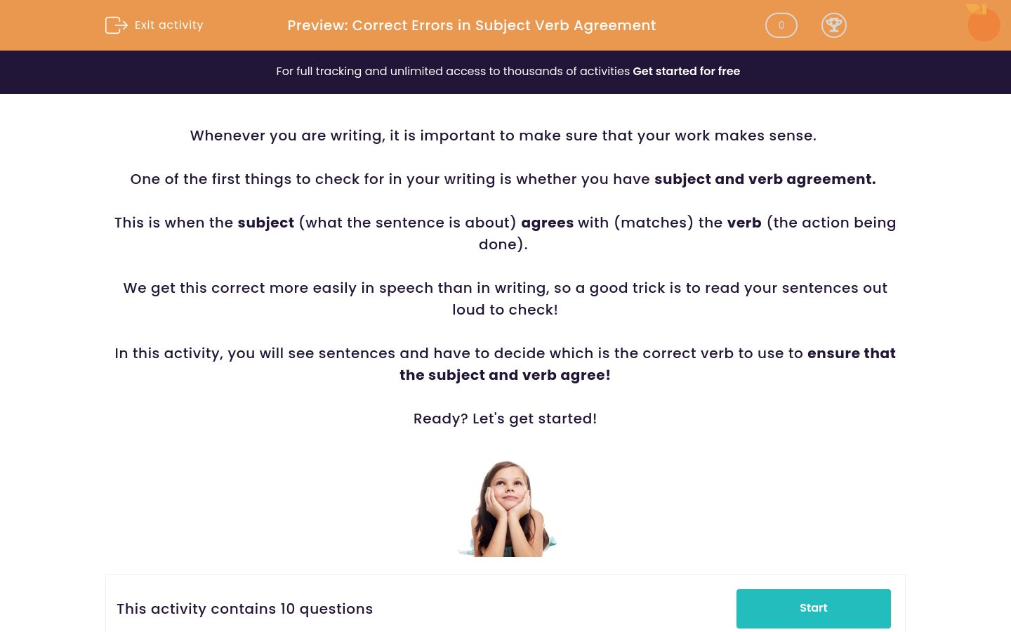 Correct Errors in Subject Verb Agreement Worksheet - EdPlace