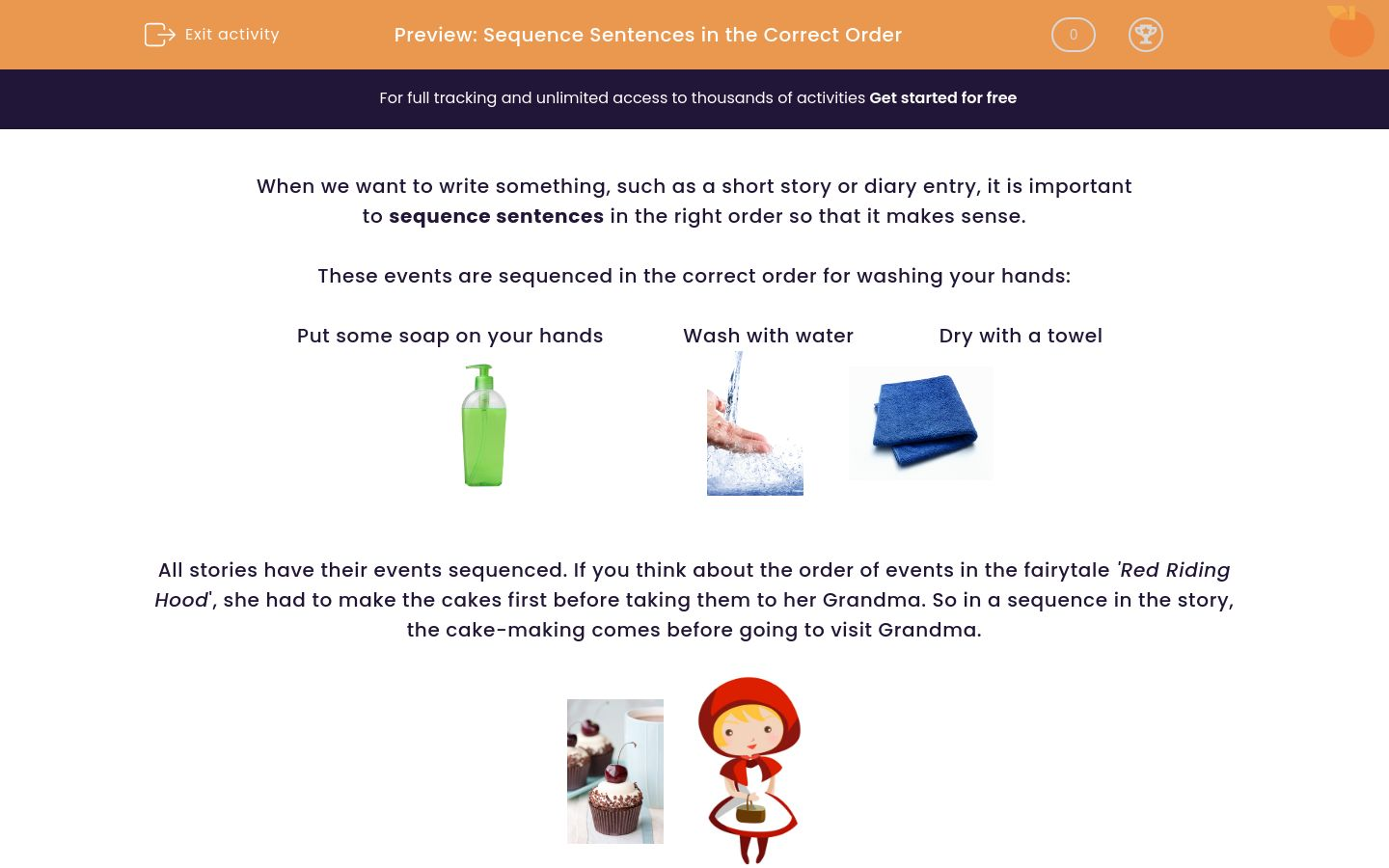 Sequence Sentences in the Correct Order Worksheet - EdPlace