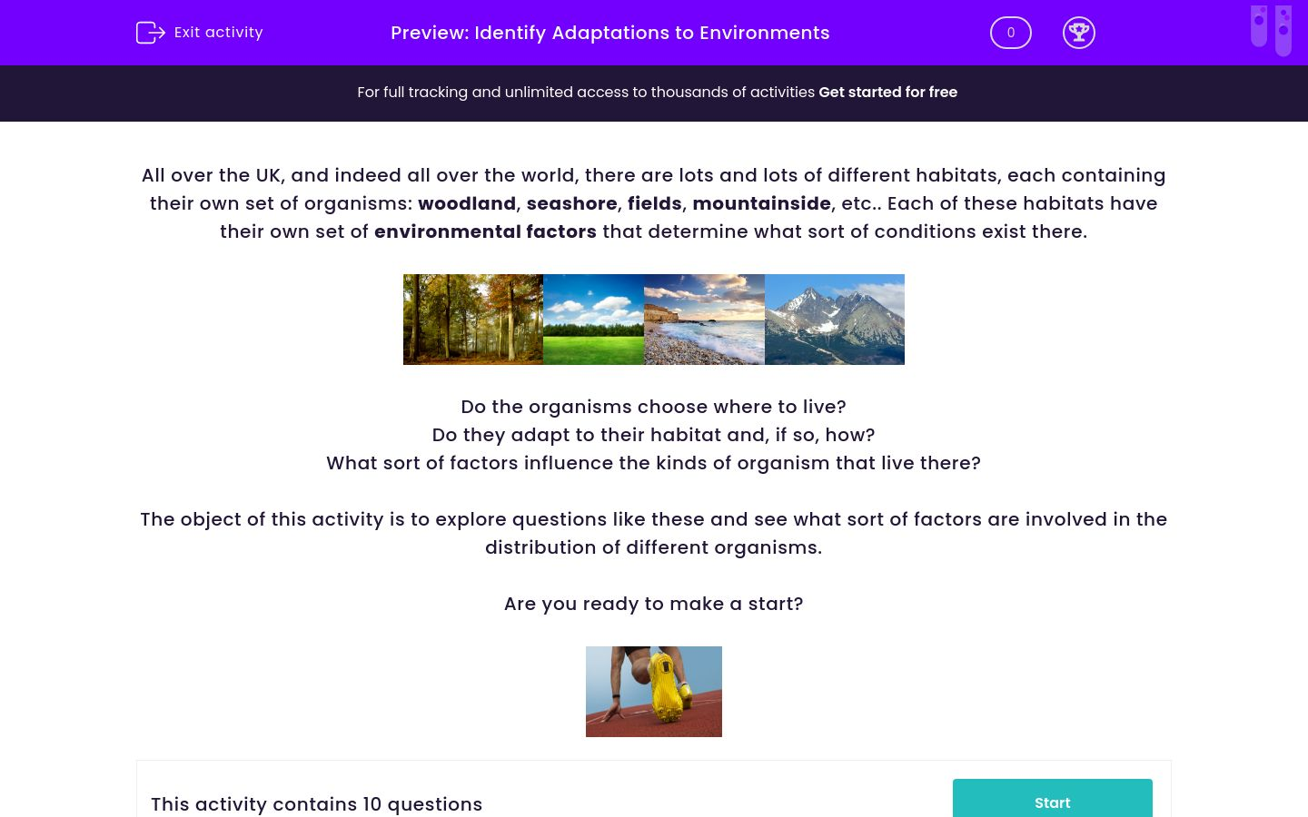 Identify Adaptations to Environments Worksheet - EdPlace