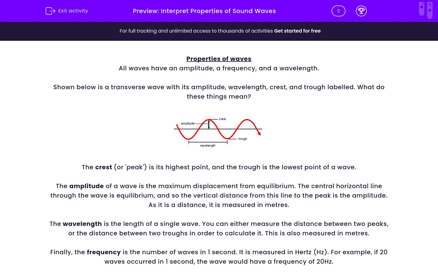 Interpret Properties of Sound Waves Worksheet - EdPlace