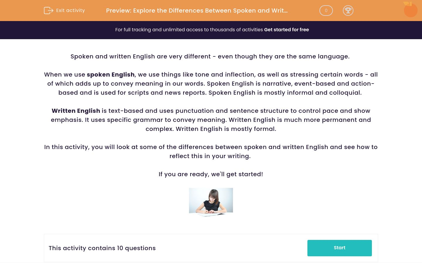Explore the Differences Between Spoken and Written English Worksheet ...