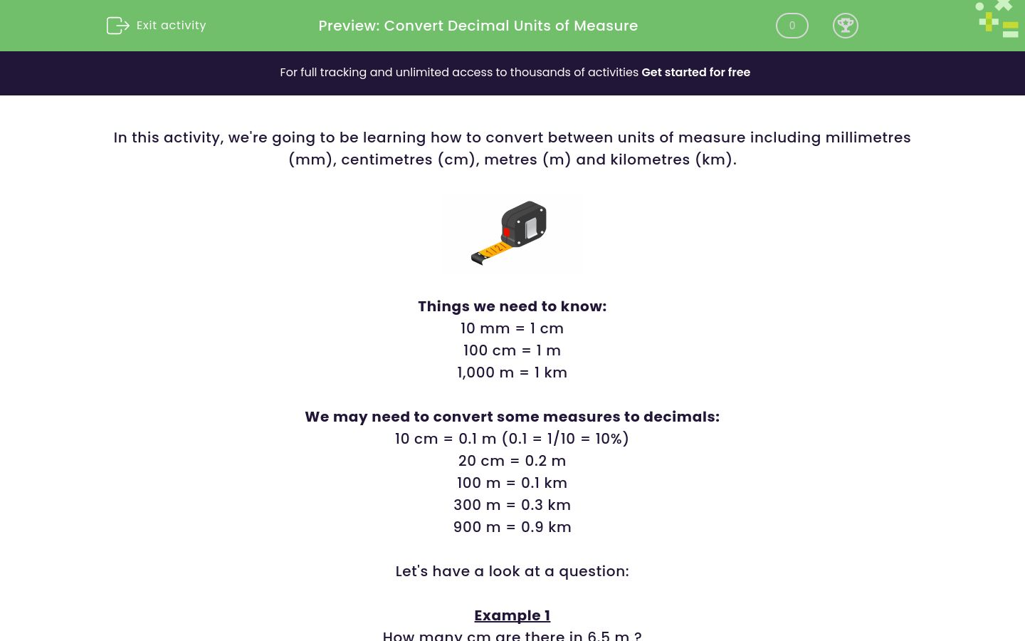 Convert Decimal Units of Measure Worksheet - EdPlace