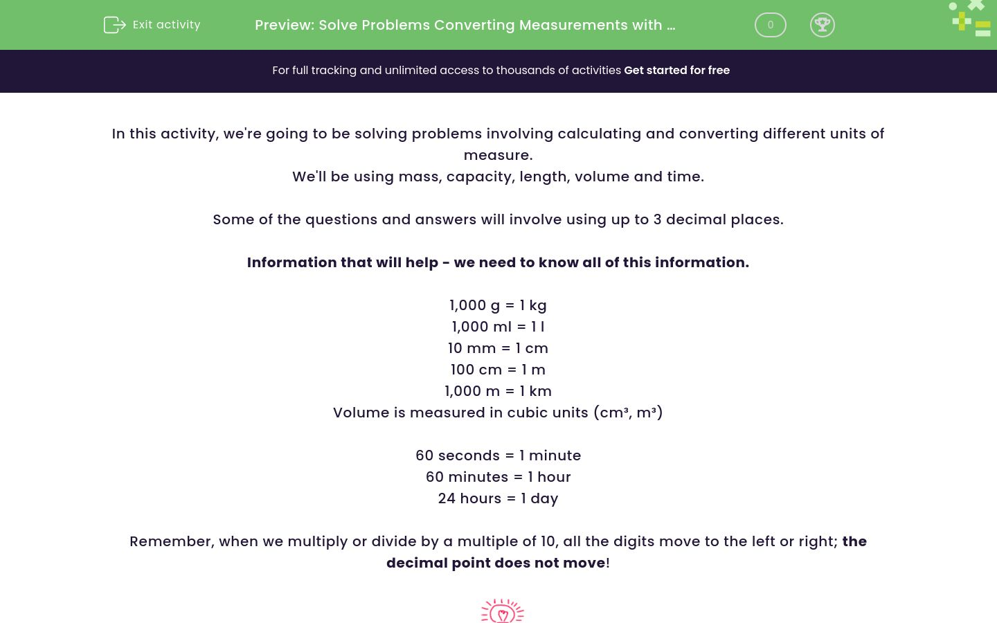 Solve Problems Converting Measurements with up to Three Decimal Places ...