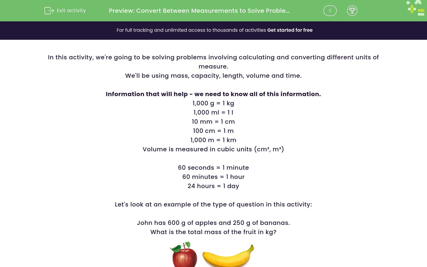 Convert Between Measurements to Solve Problems Worksheet - EdPlace