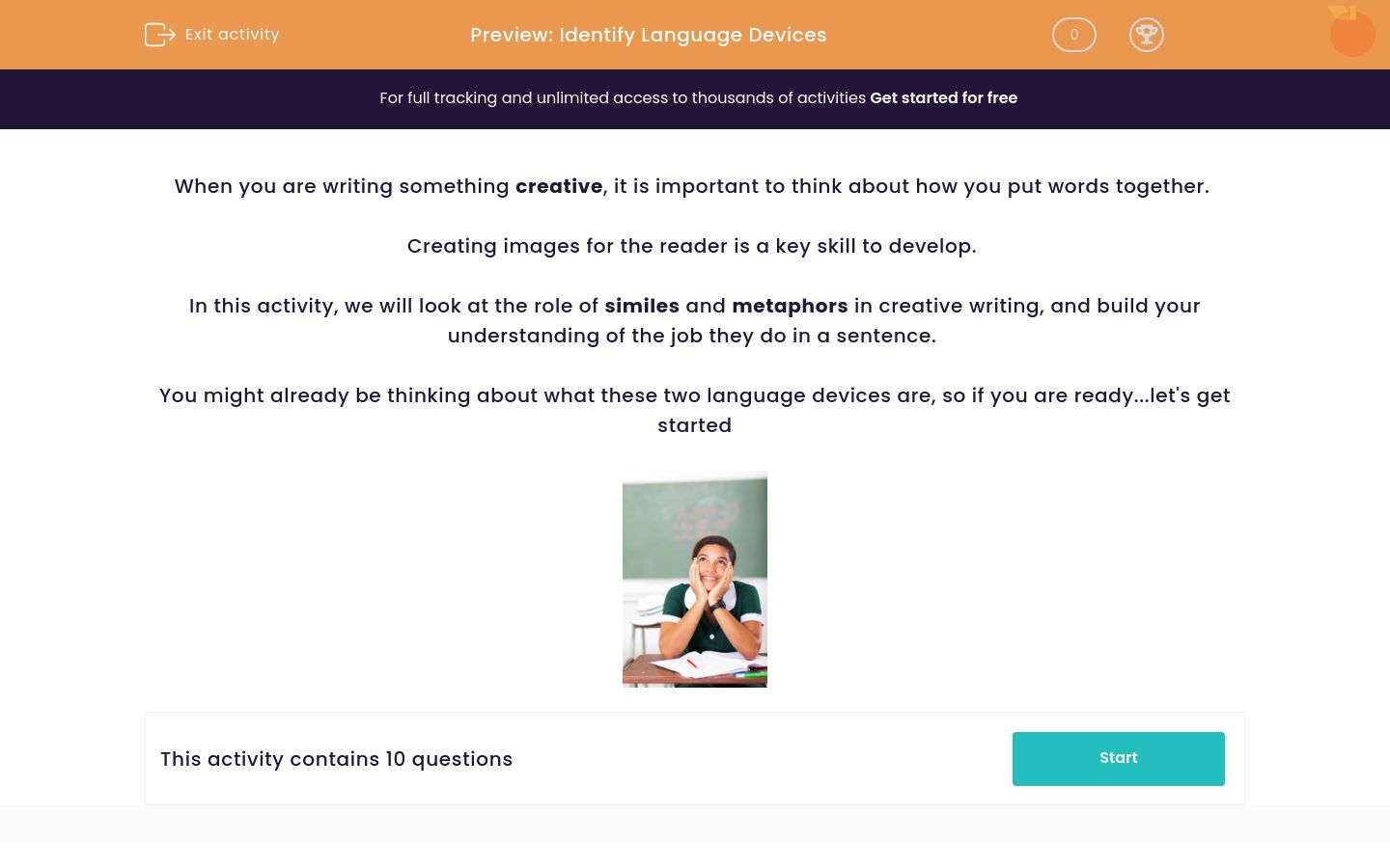 Identify Language Devices Worksheet - EdPlace