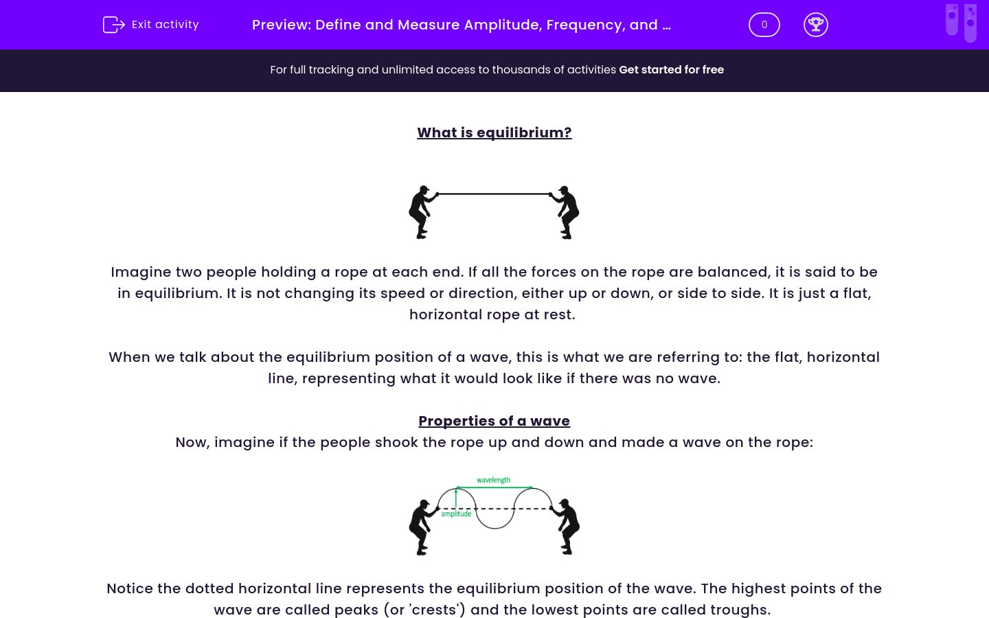 Define and Measure Amplitude, Frequency, and Wavelength Worksheet - EdPlace