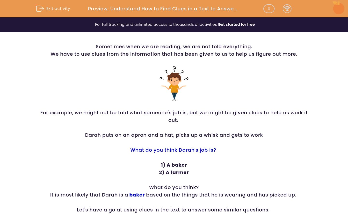 Understand How to Find Clues in a Text to Answer Questions Worksheet ...