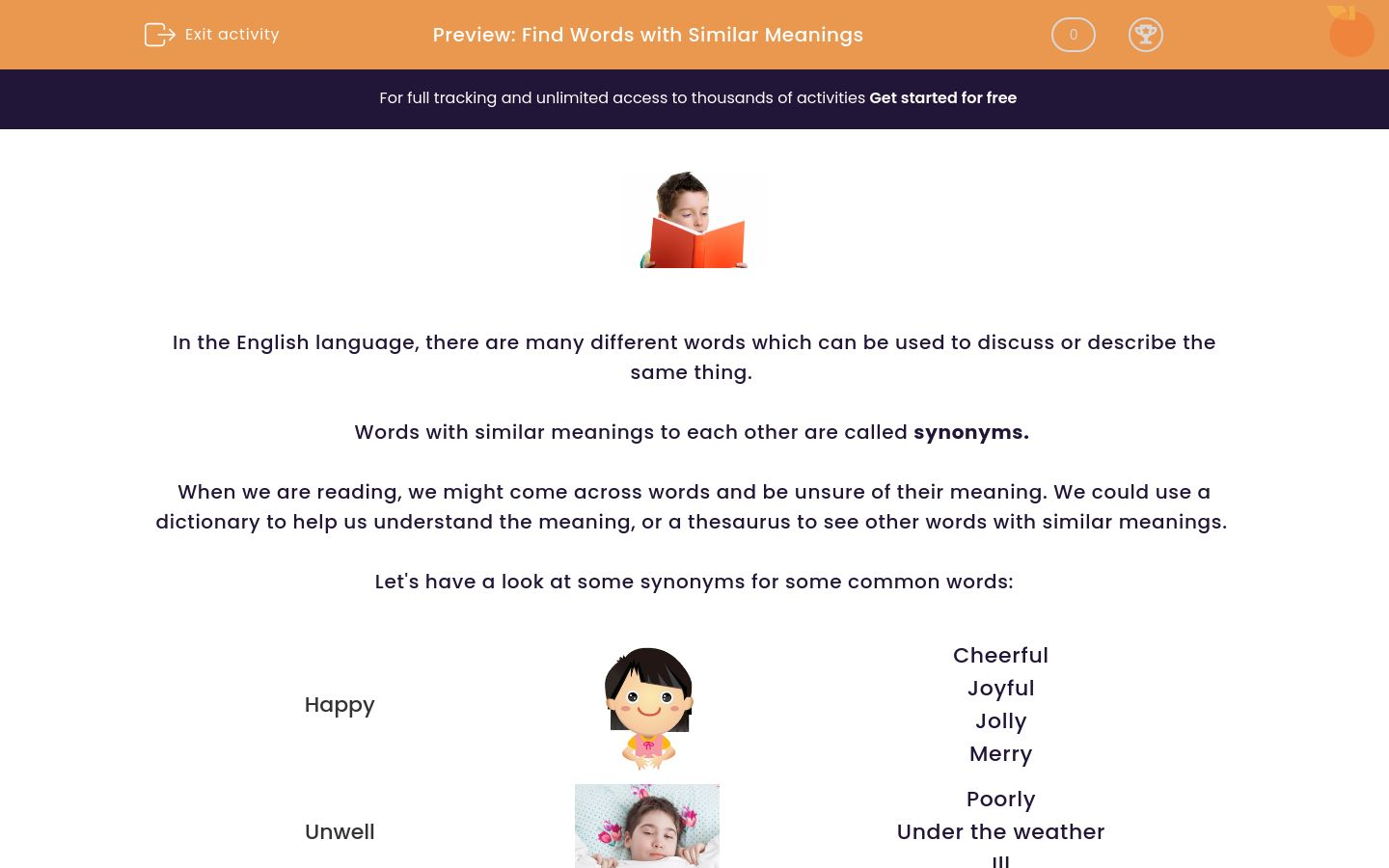 Find Words with Similar Meanings Worksheet - EdPlace
