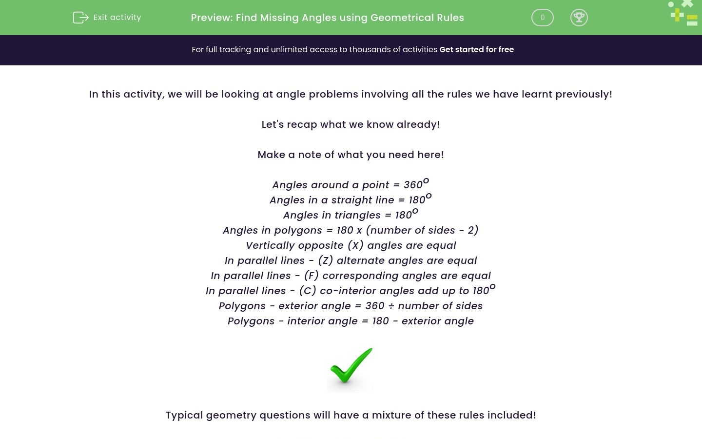 Find Missing Angles using Geometrical Rules Worksheet - EdPlace
