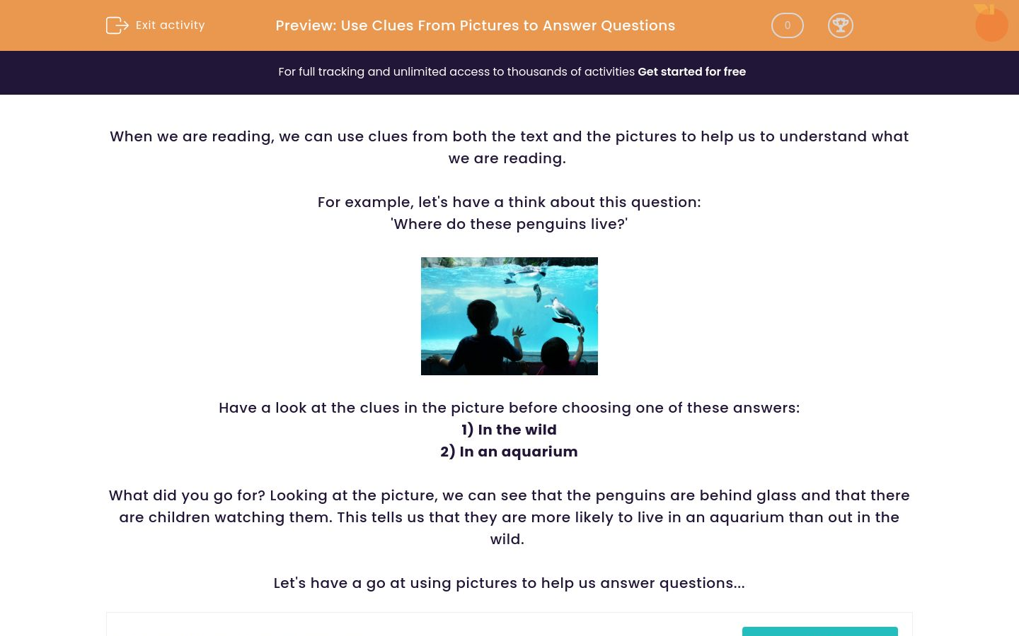 Use Clues From Pictures to Answer Questions Worksheet - EdPlace