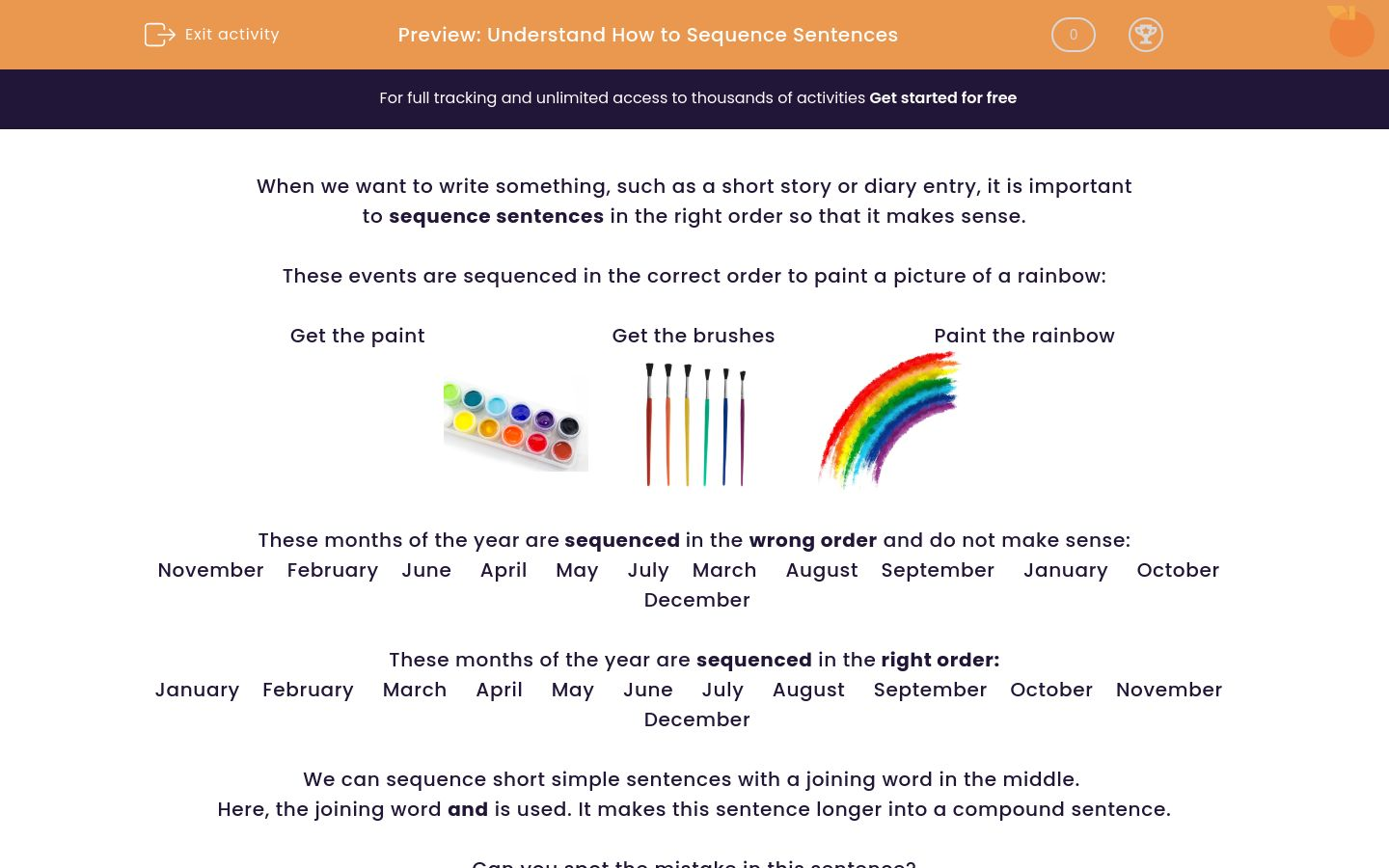 Understand How to Sequence Sentences Worksheet - EdPlace