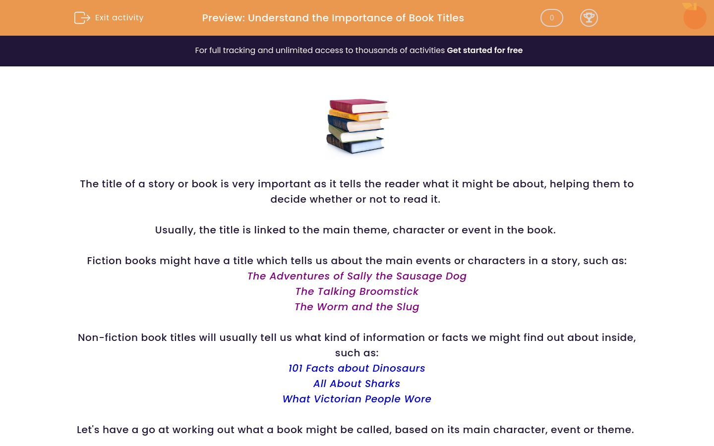 Understand the Importance of Book Titles Worksheet - EdPlace