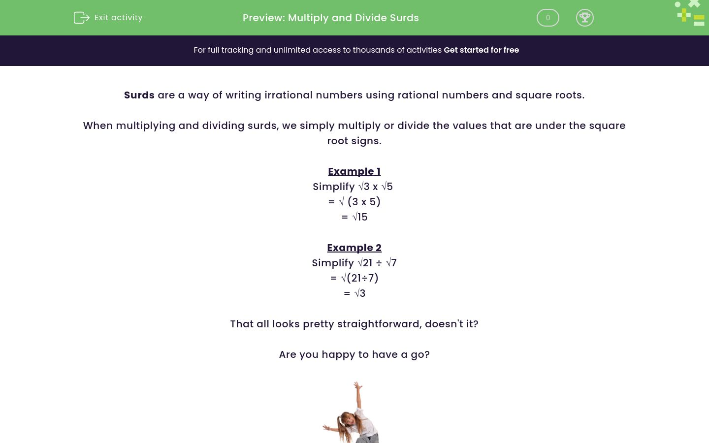 Multiply and Divide Surds Worksheet - EdPlace