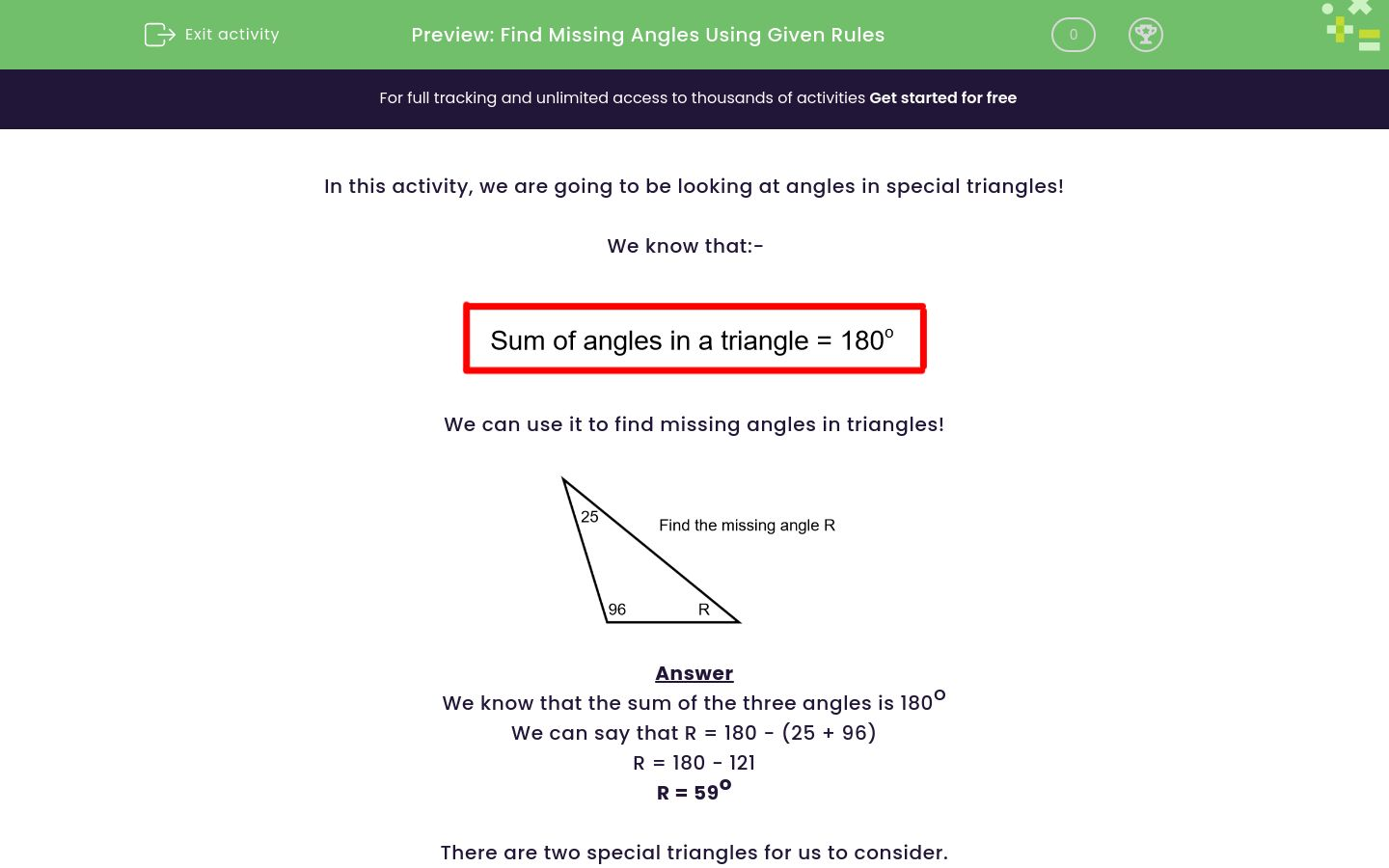 Find Missing Angles Using Given Rules Worksheet - EdPlace