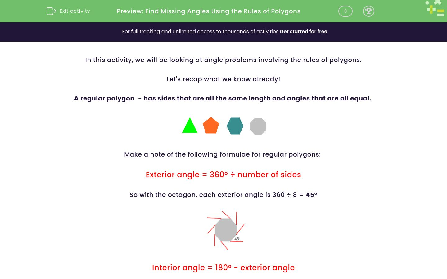 Find Missing Angles Using the Rules of Polygons Worksheet - EdPlace