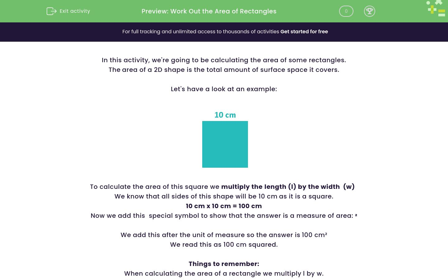 Work Out the Area of Rectangles Worksheet - EdPlace