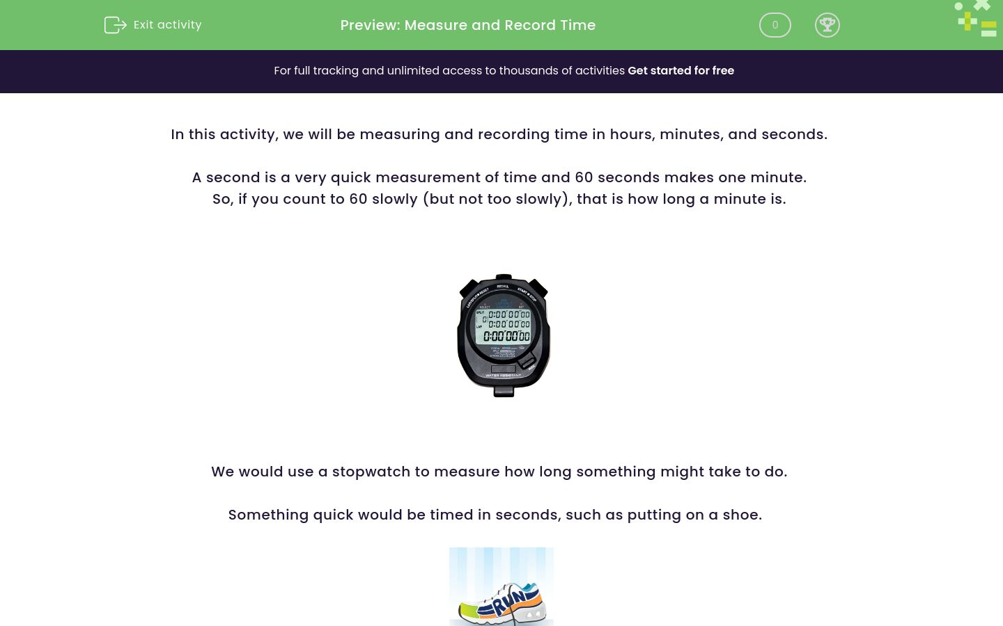 Measure and Record Time Worksheet - EdPlace