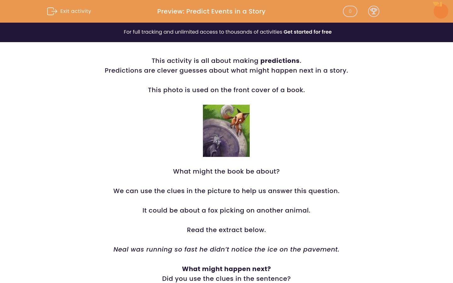 Predict Events in a Story Worksheet - EdPlace