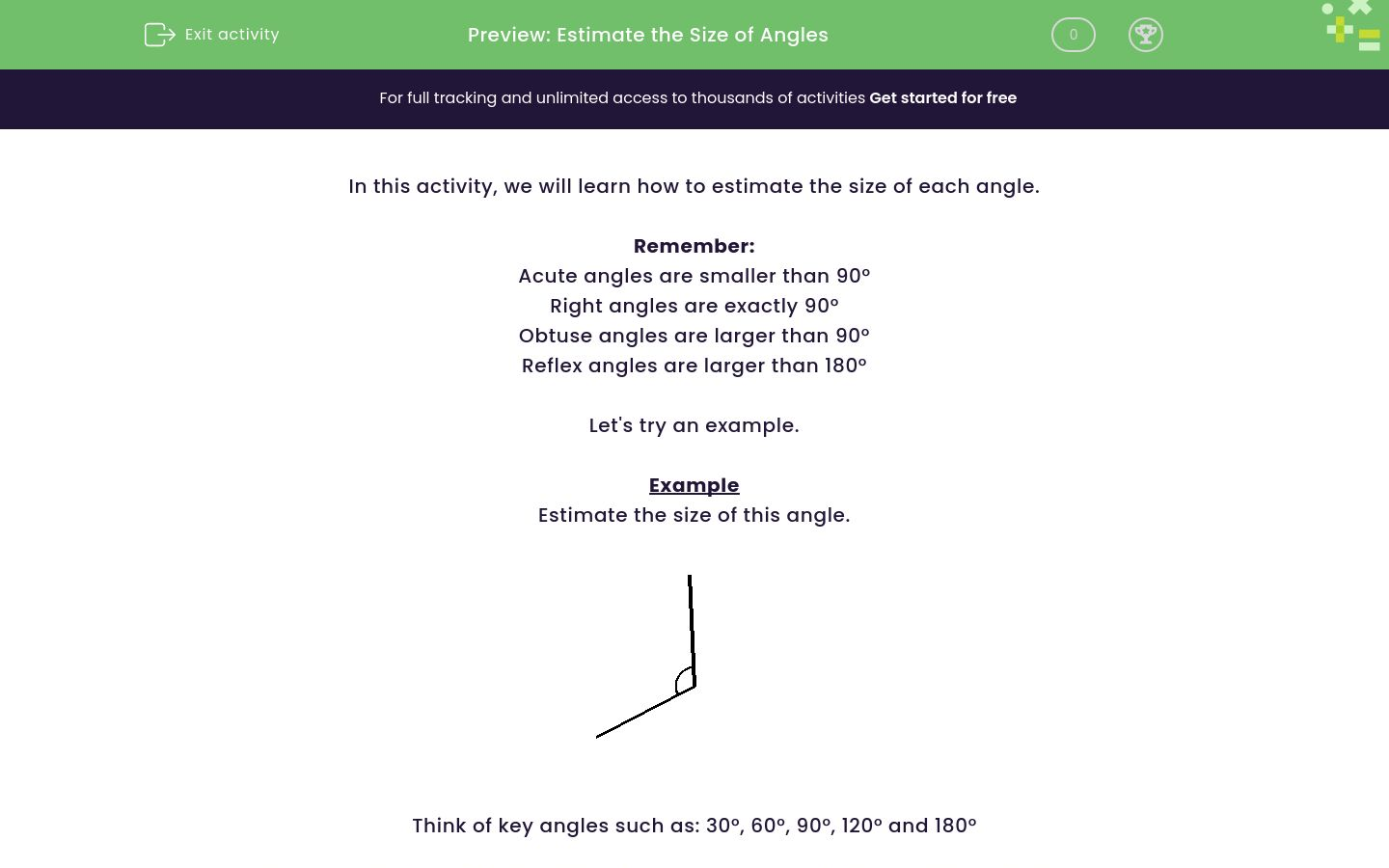 Estimate the Size of Angles Worksheet - EdPlace