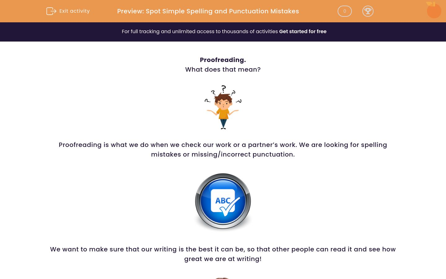 Spot Simple Spelling and Punctuation Mistakes Worksheet - EdPlace