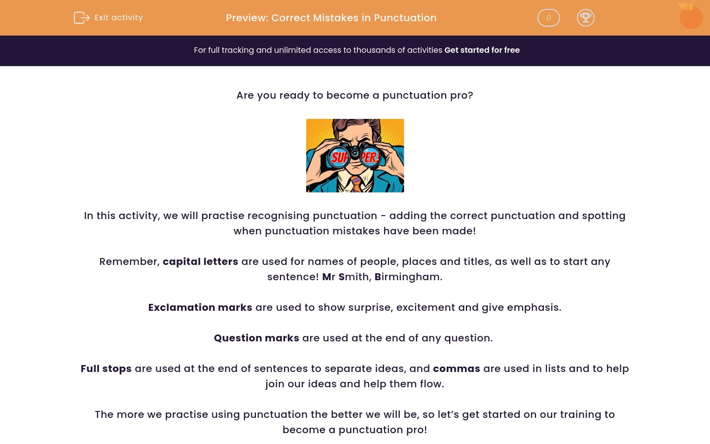 Correct Mistakes in Punctuation Worksheet - EdPlace
