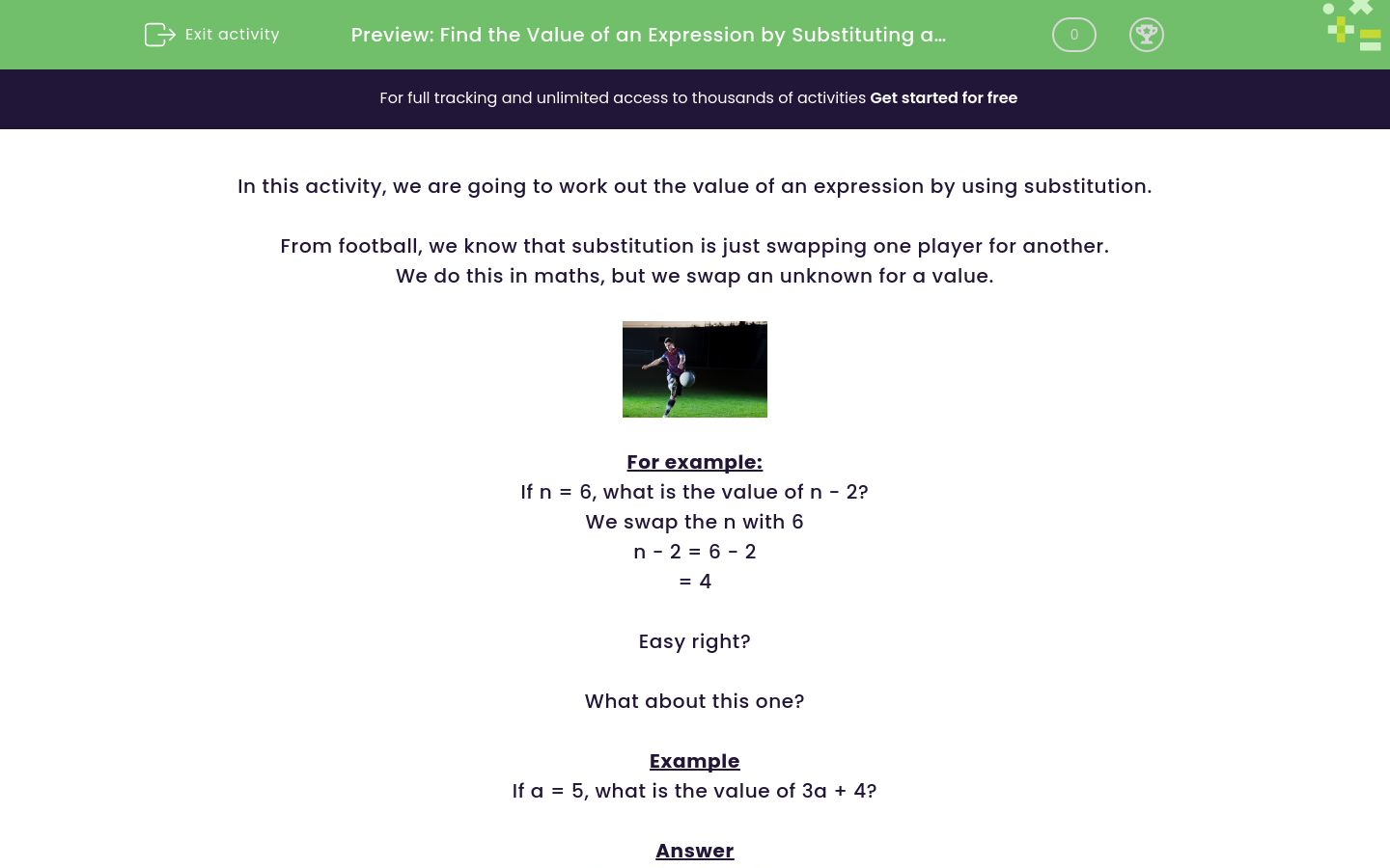 Find the Value of an Expression by Substituting a Variable Worksheet ...