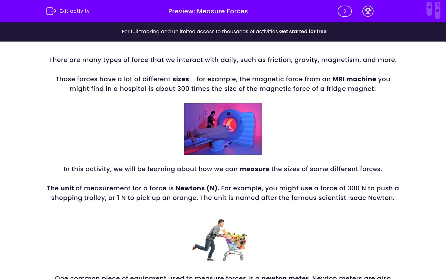 Measure Forces Worksheet - EdPlace