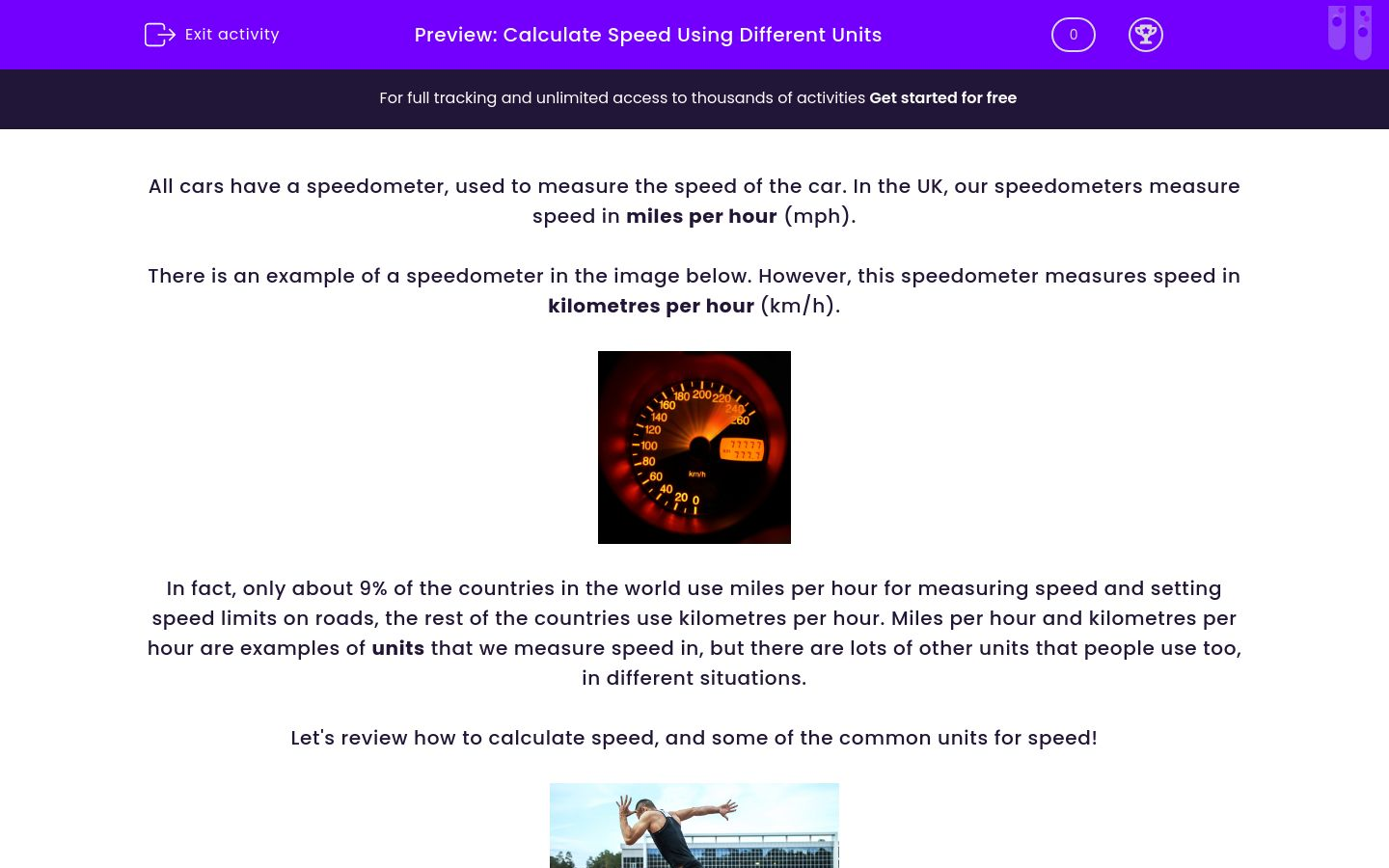 Calculate Speed Using Different Units Worksheet - EdPlace