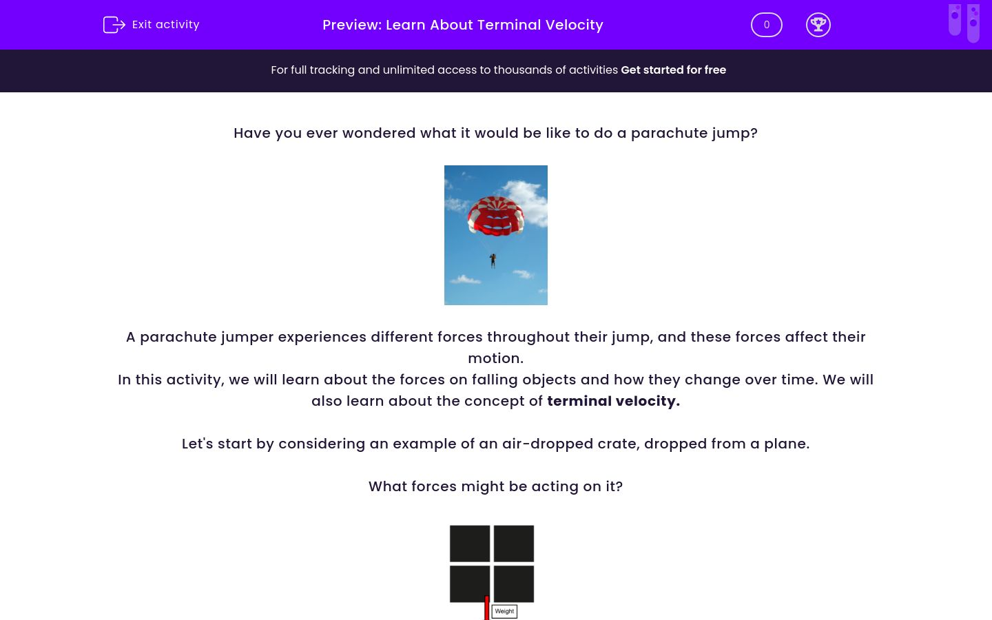 Learn About Terminal Velocity Worksheet - EdPlace