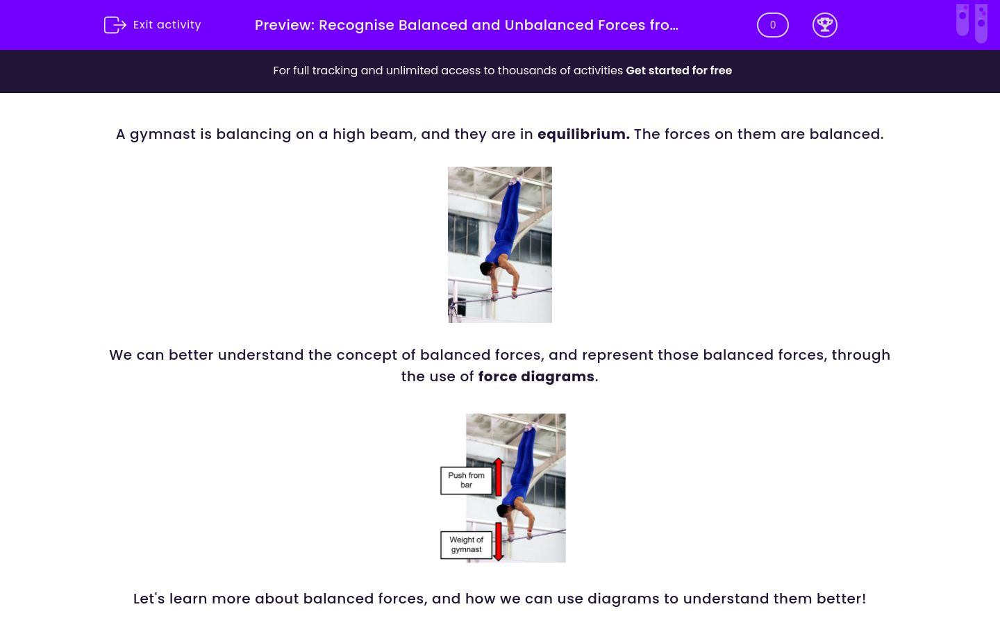 Recognise Balanced and Unbalanced Forces from Diagrams Worksheet - EdPlace