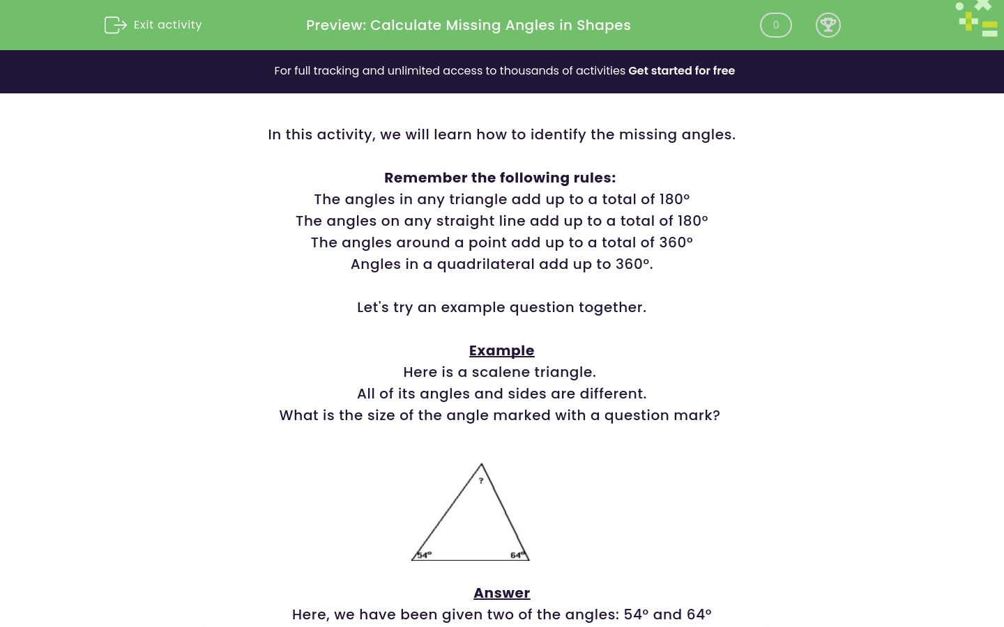 Calculate Missing Angles in Shapes Worksheet - EdPlace