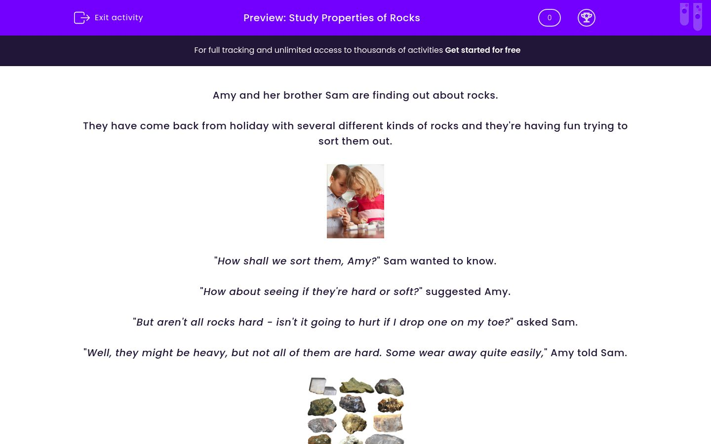 Study Properties of Rocks Worksheet - EdPlace