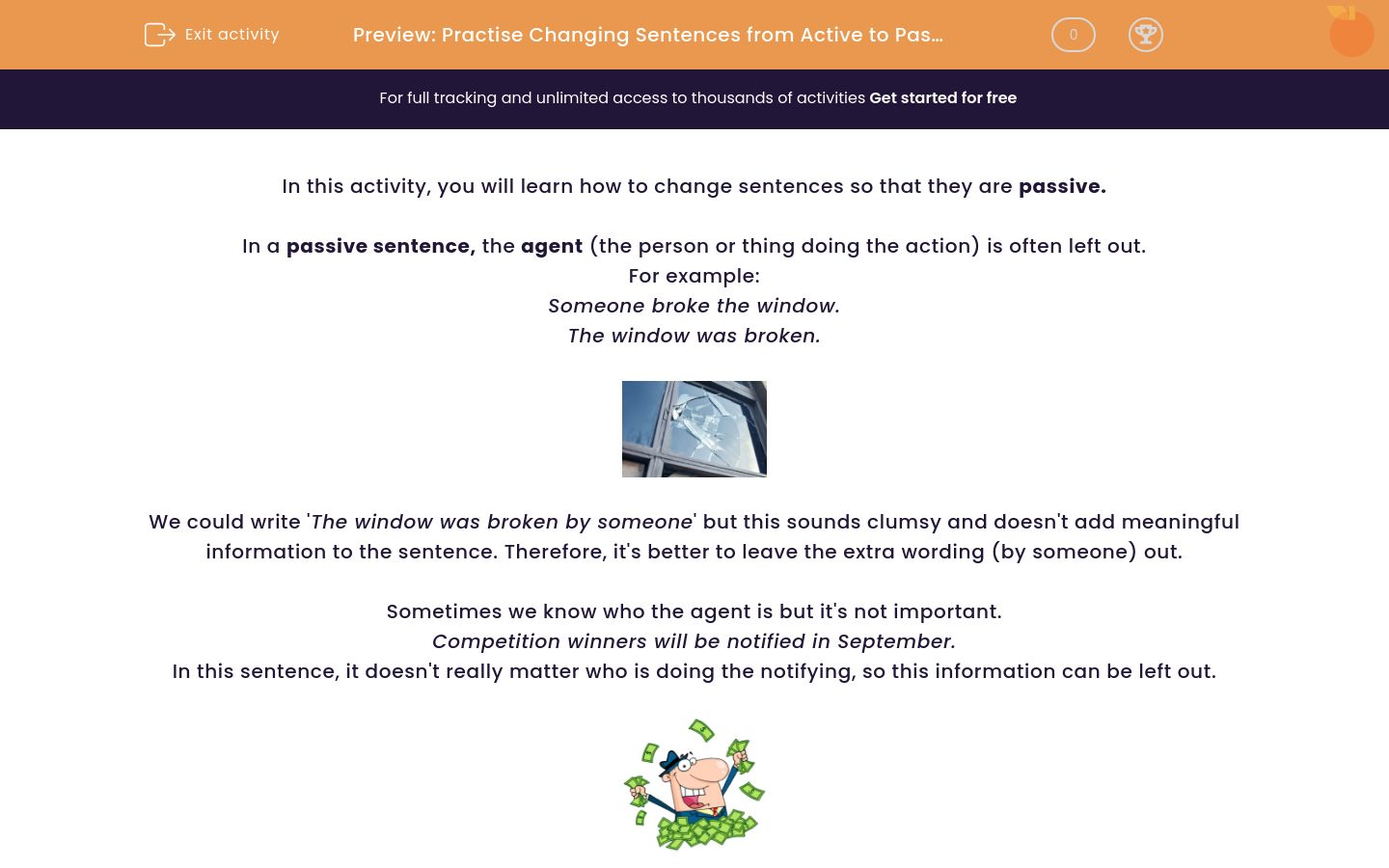 Practise Changing Sentences from Active to Passive Worksheet - EdPlace