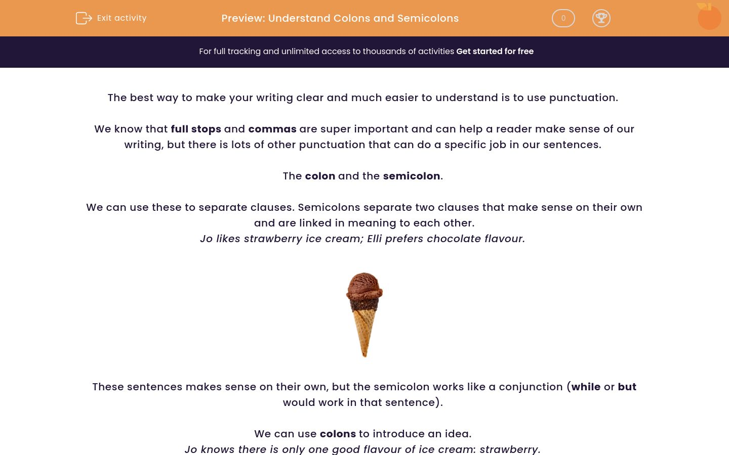 Understand Colons and Semicolons Worksheet - EdPlace