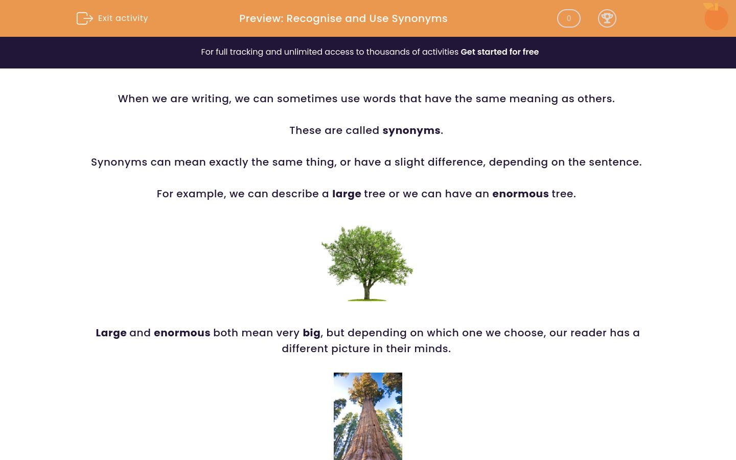 Recognise and Use Synonyms Worksheet - EdPlace