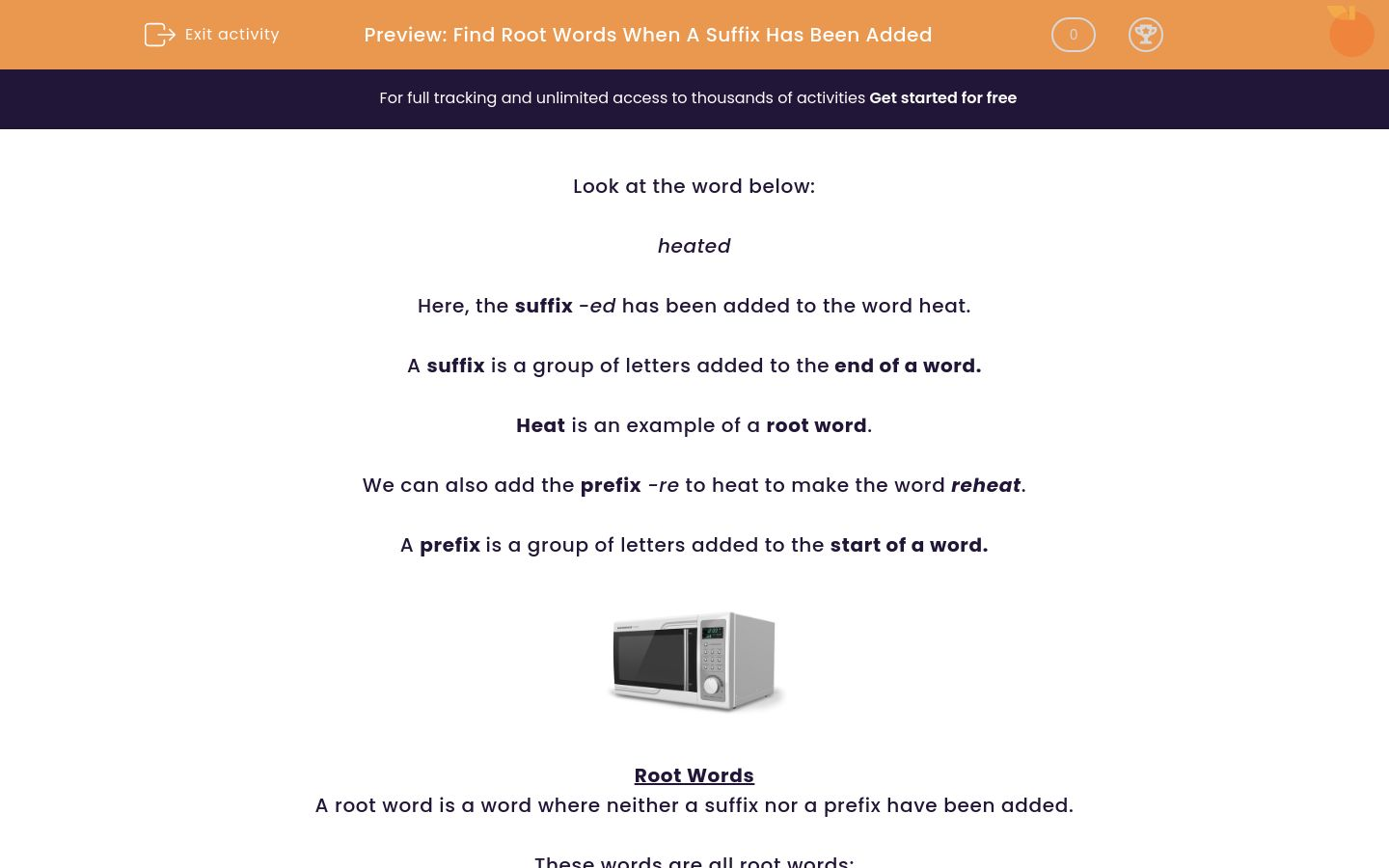 Find Root Words When A Suffix Has Been Added Worksheet - EdPlace