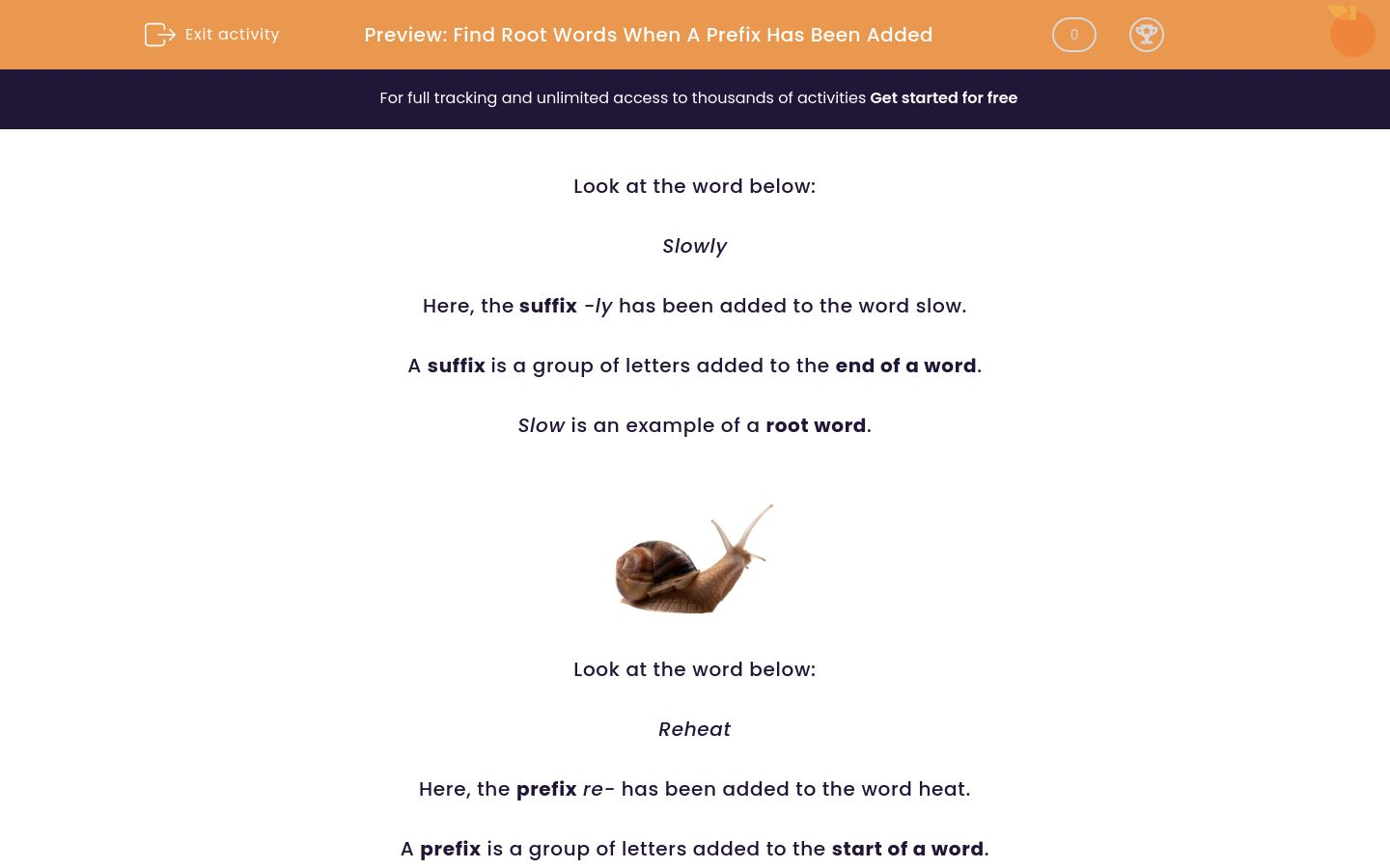 Find Root Words When A Prefix Has Been Added Worksheet - EdPlace