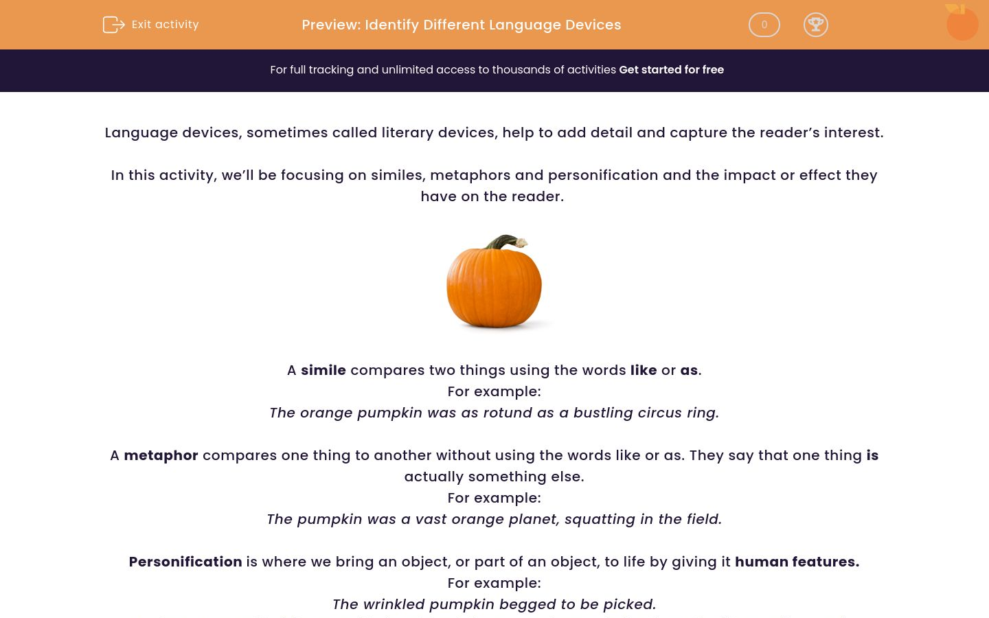 Identify Different Language Devices Worksheet - EdPlace