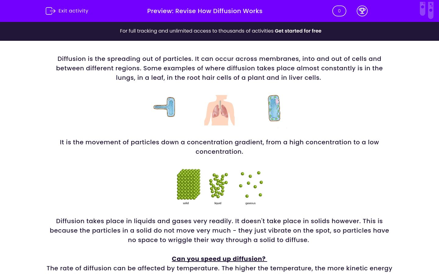 Revise How Diffusion Works Worksheet - EdPlace