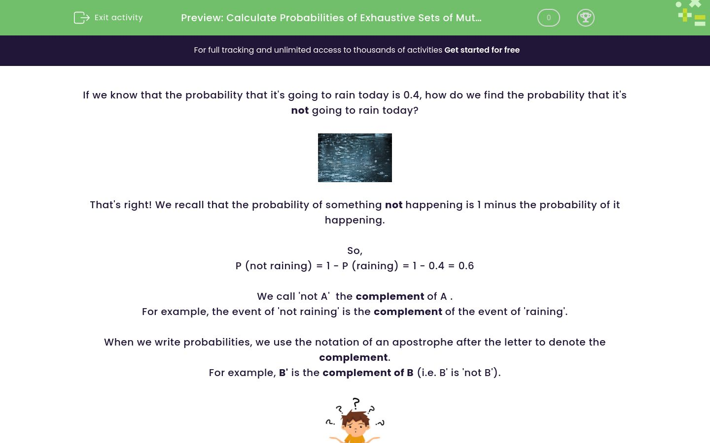 Calculate Probabilities of Exhaustive Sets of Mutually Exclusive Events ...