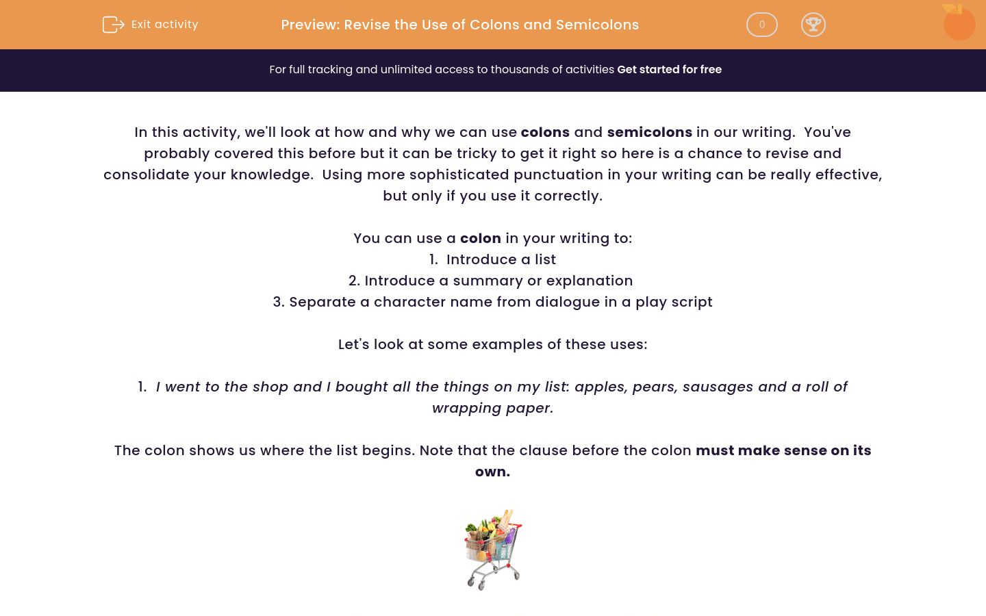 Revise the Use of Colons and Semicolons Worksheet - EdPlace