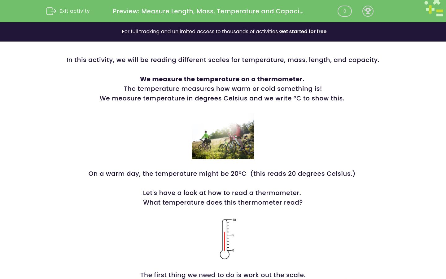 Measure Length, Mass, Temperature and Capacity Worksheet - EdPlace