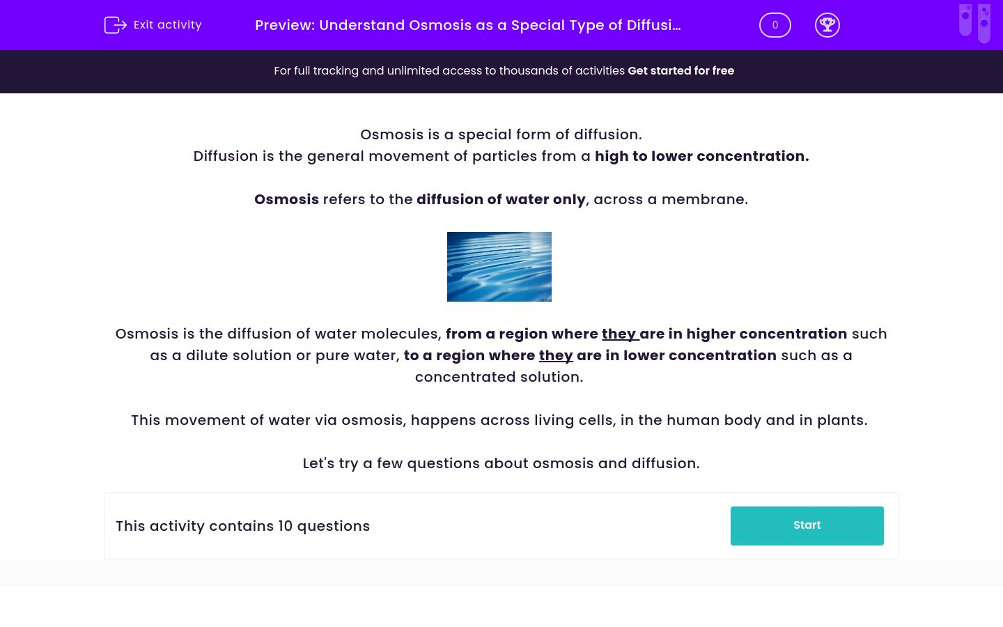 Understand Osmosis as a Special Type of Diffusion Worksheet - EdPlace