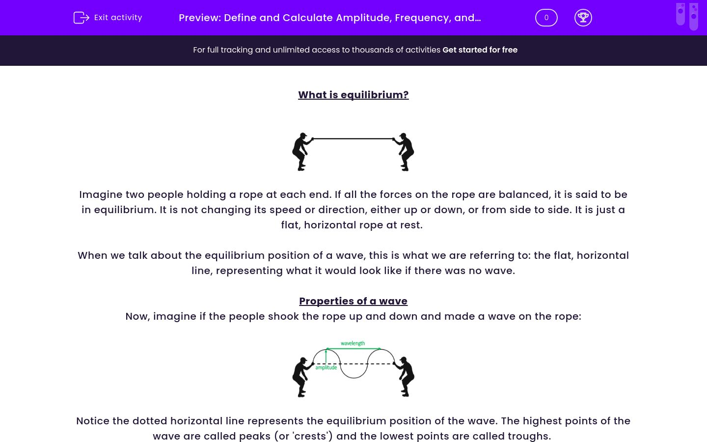 Define and Calculate Amplitude, Frequency, and Wavelength Worksheet ...