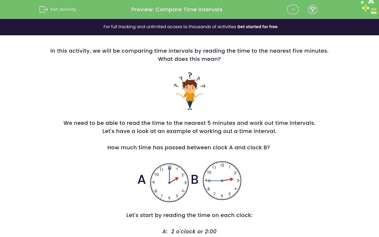 Compare Time Intervals Worksheet - EdPlace