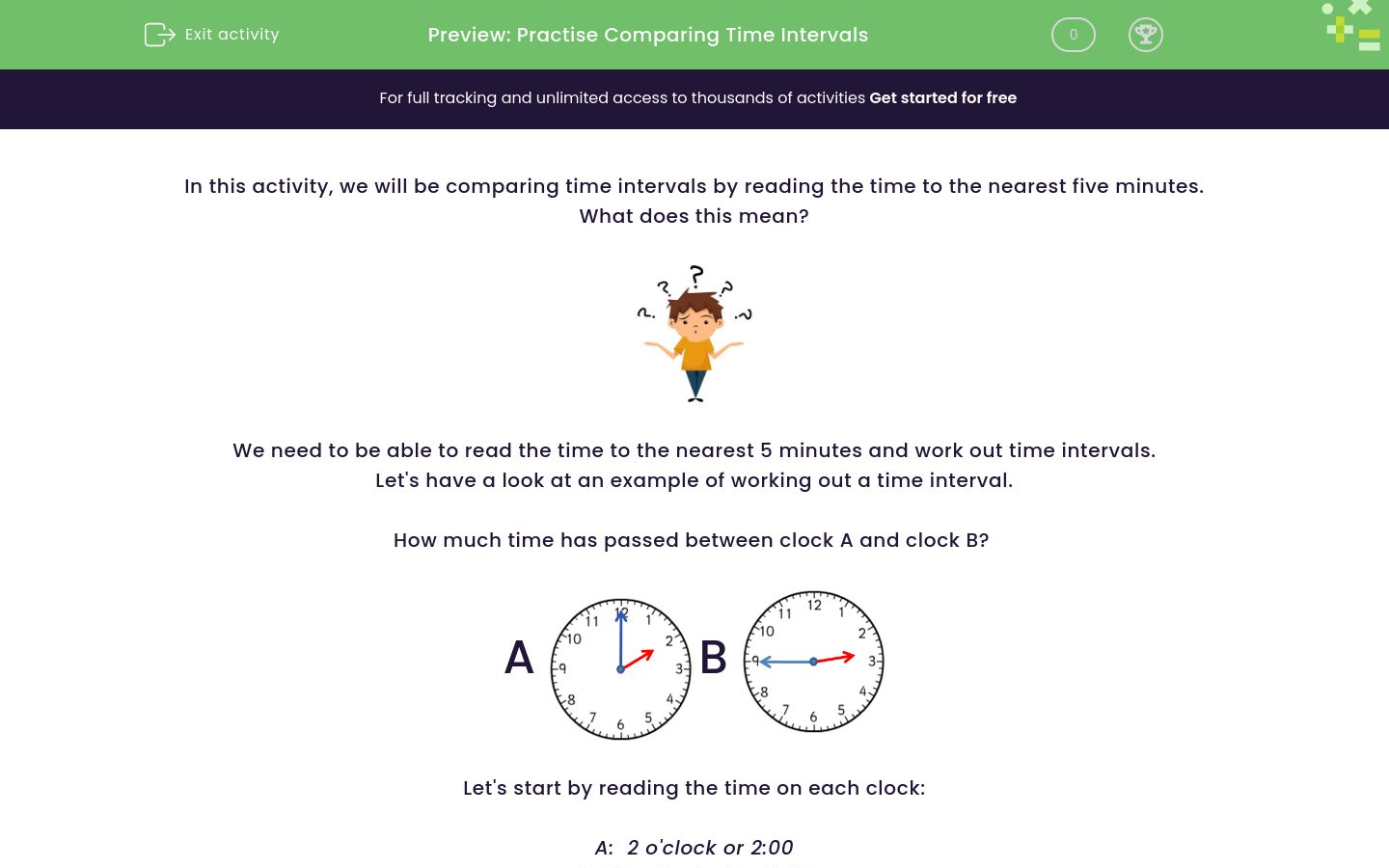 Practise Comparing Time Intervals Worksheet - EdPlace