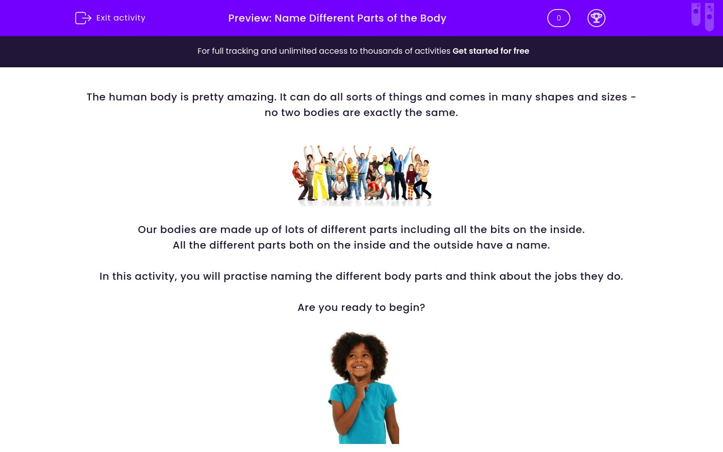 Name Different Parts of the Body Worksheet - EdPlace