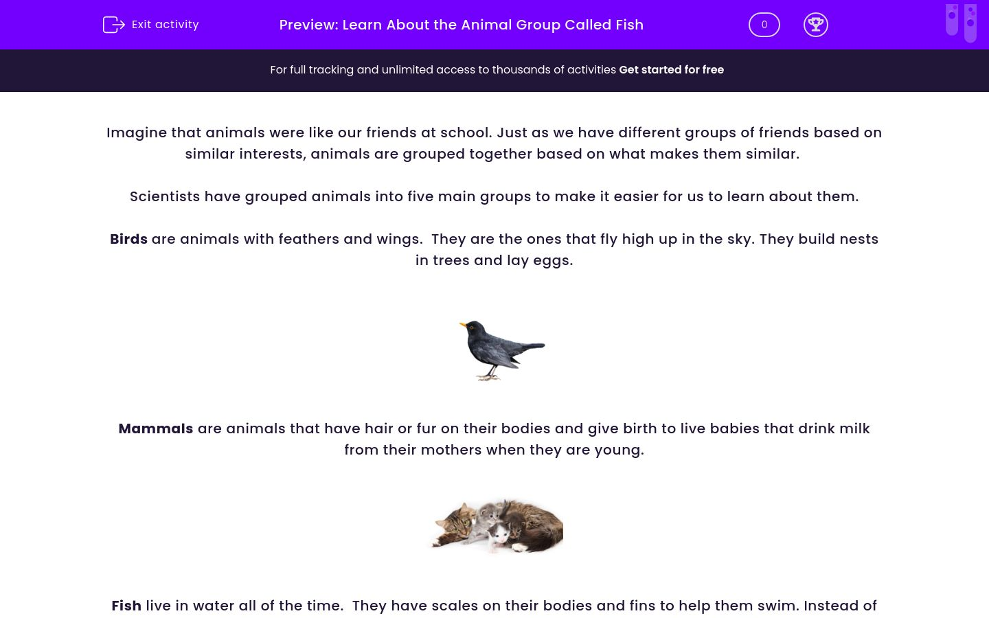 Learn About the Animal Group Called Fish Worksheet - EdPlace